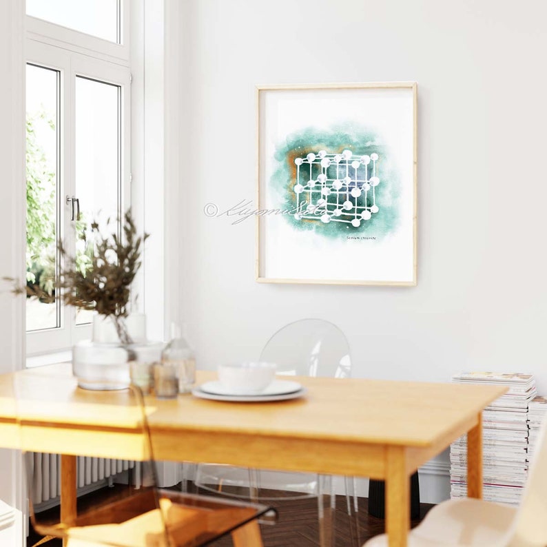 Sodium Chloride Chemical Structure Art, Science Break Room Decor ...