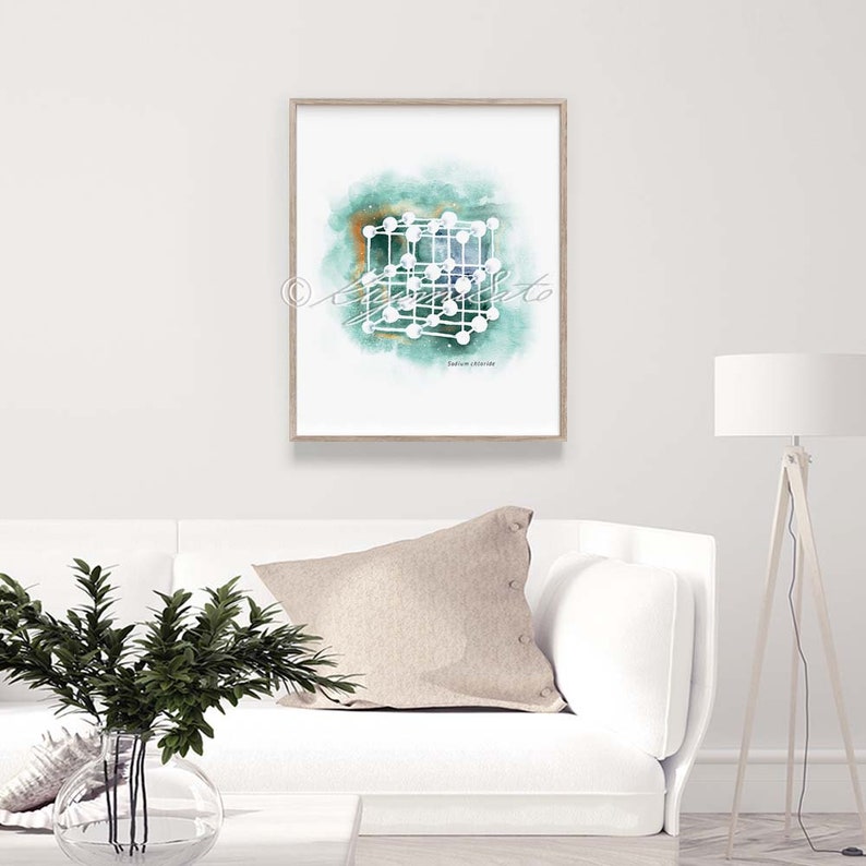 Sodium Chloride Chemical Structure Art, Science Break Room Decor ...