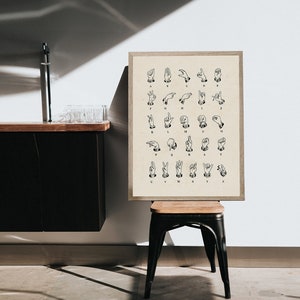 Sign Language Alphabet Art Poster - Etsy