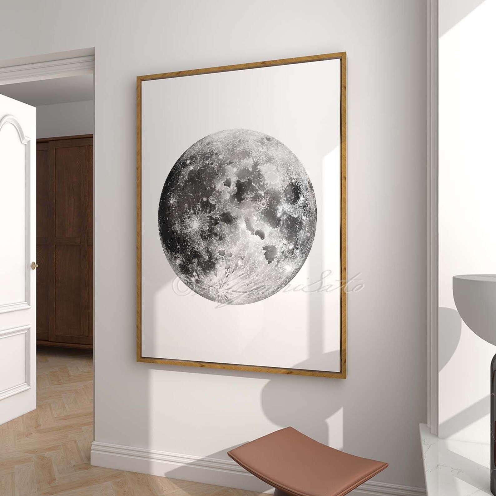 Detailed Moon Art Print, Wall Decor Poster, Celestial Art - Etsy