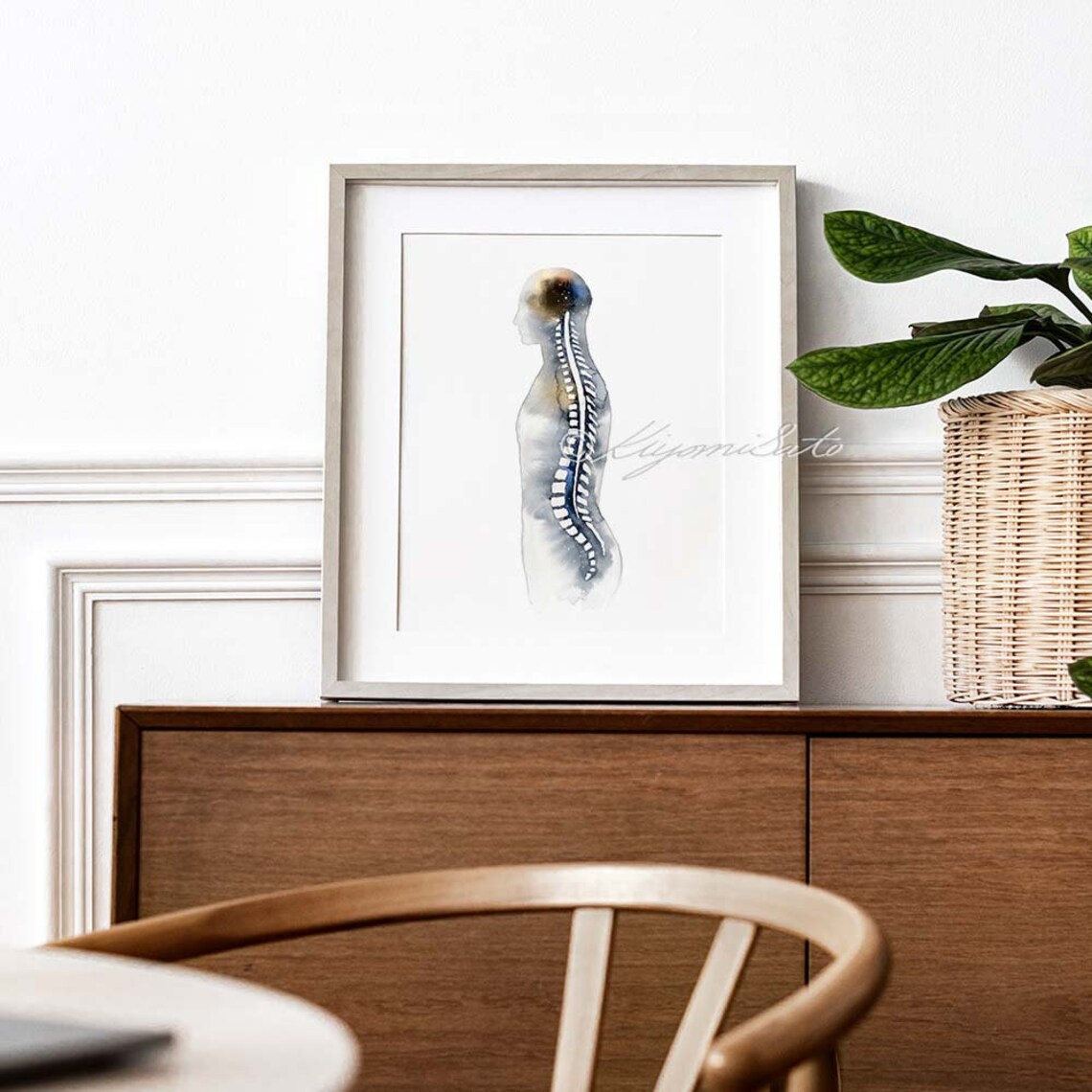 Spine Anatomy Art, Vertebrae Orthopedics Art, Science Art Poster ...