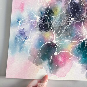 Firing Synapse Galaxy Abstract Art Biology Poster, Science Art Print ...