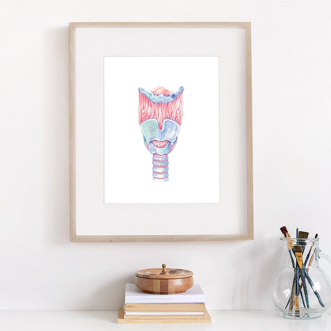 Larynx Anterior View, Speech Language Pathology Art, SLP Biology Poster ...