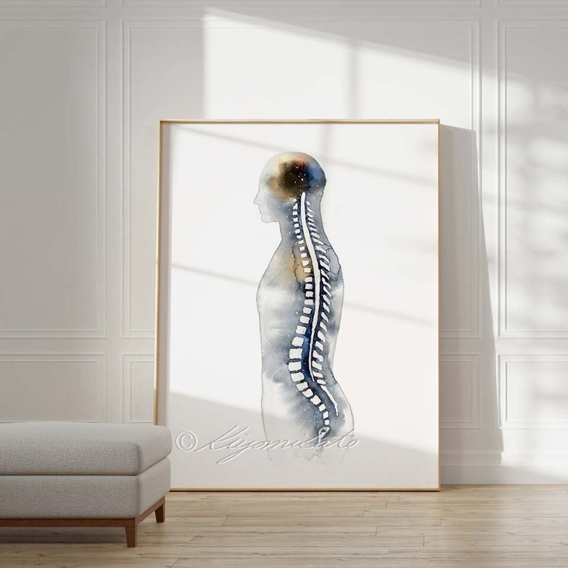Spine Anatomy Art Vertebrae Orthopedics Art Science Art - Etsy