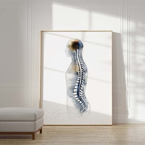 Spine Anatomy Art, Vertebrae Orthopedics Art, Science Art Poster ...