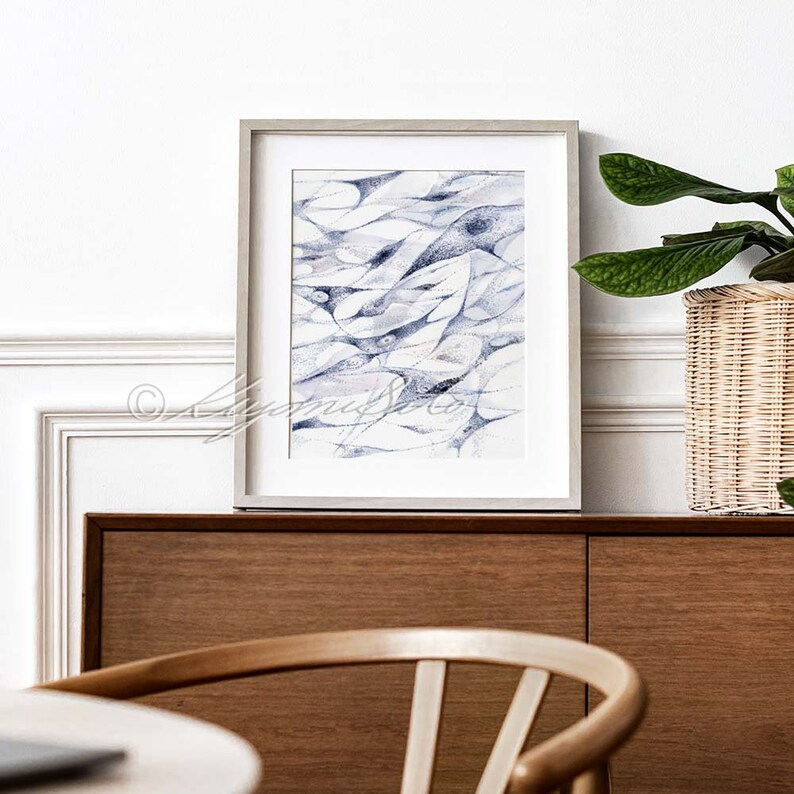 Fibroblasts Art, Science Art Decor, Histology Watercolor Poster ...