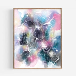 Firing Synapse Galaxy Abstract Art Biology Poster, Science Art Print ...