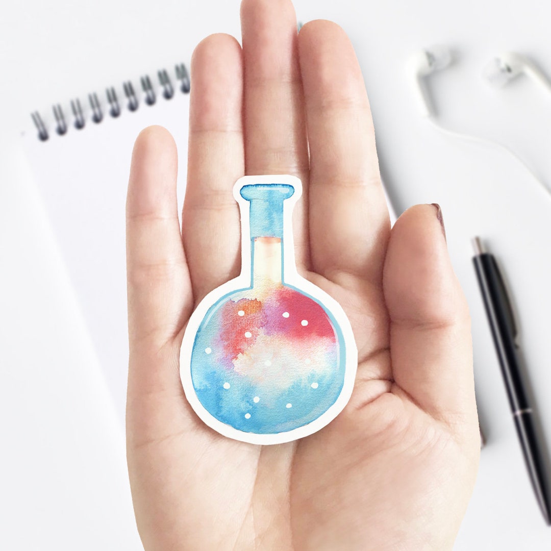 Florence Flask Vinyl Sticker, Unique Chemistry Biology Science Sticker ...