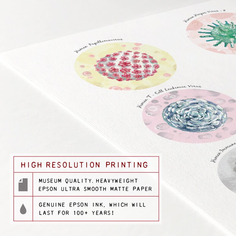 Cancer Causing Viruses Collection Poster Microbiology | Etsy