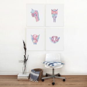 SLP Art 4 Print Set, Speech Language Pathology Art Poster, Science Art ...