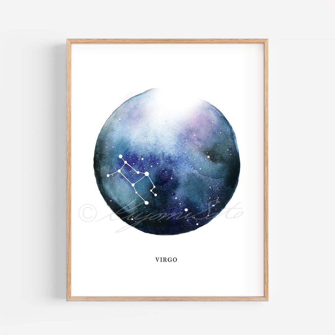 Virgo Constellation, Astrological Sign, Watercolor Art, Virgo Zodiac ...