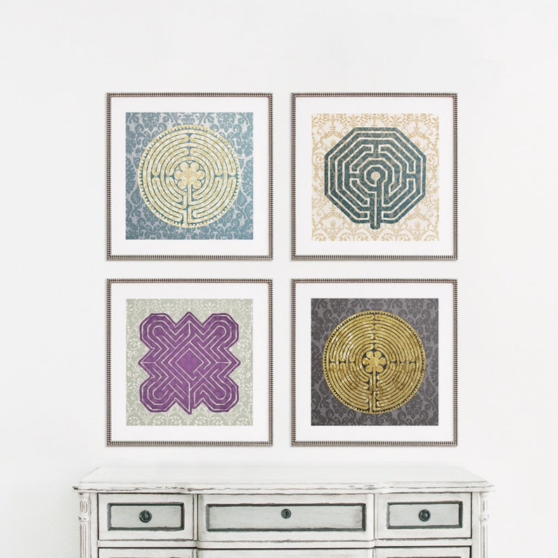Labyrinth Set of 4 Poster, Print, Wall Decor, Art, 12 X 12 Inch - Etsy