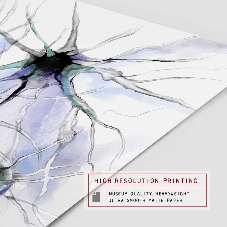 Neuron Blue Abstract Art Poster, Orthopedics Art, Science Art Poster ...