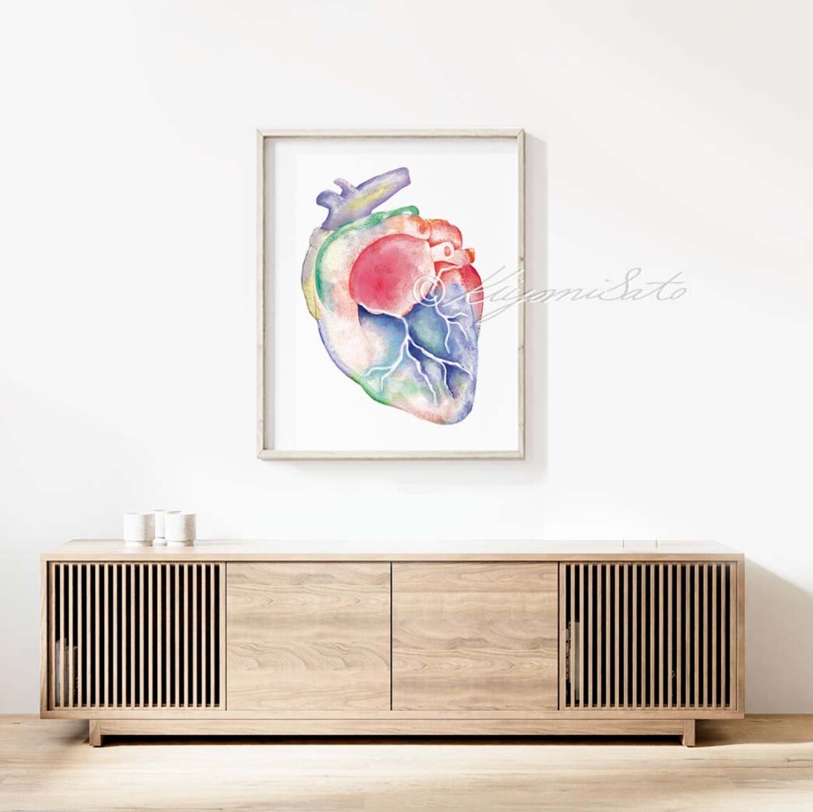 Feline Heart Anatomy Art Print Veterinary Decor Cat Cardiology Print ...