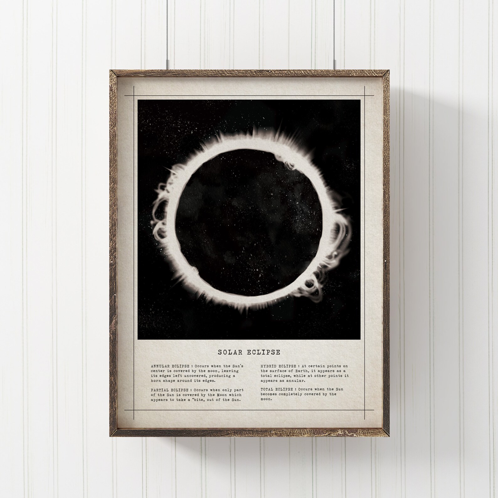 Vintage Style Solar Eclipse Poster Science Art Print 5 X 7 - Etsy