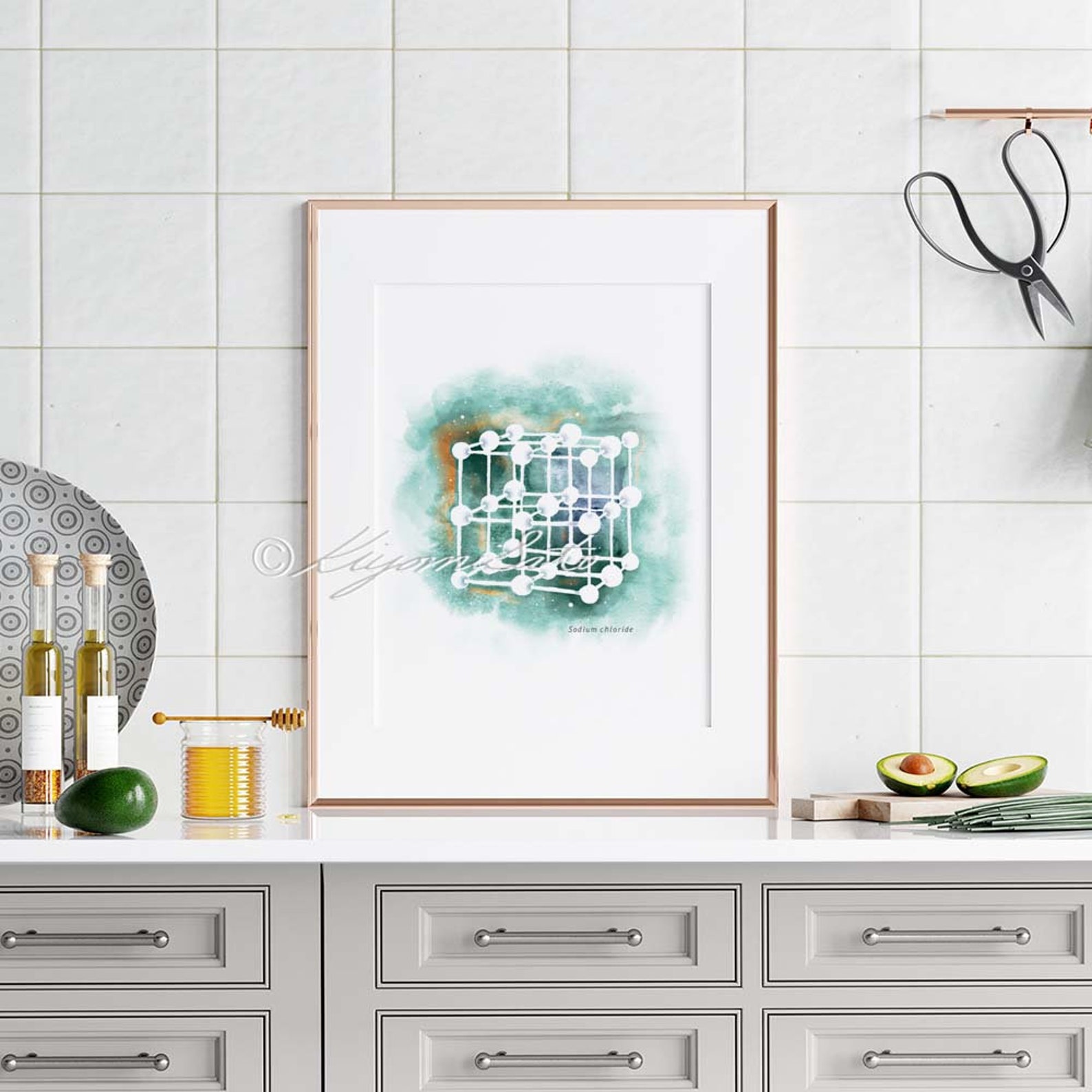 Sodium Chloride Chemical Structure Art, Science Break Room Decor ...