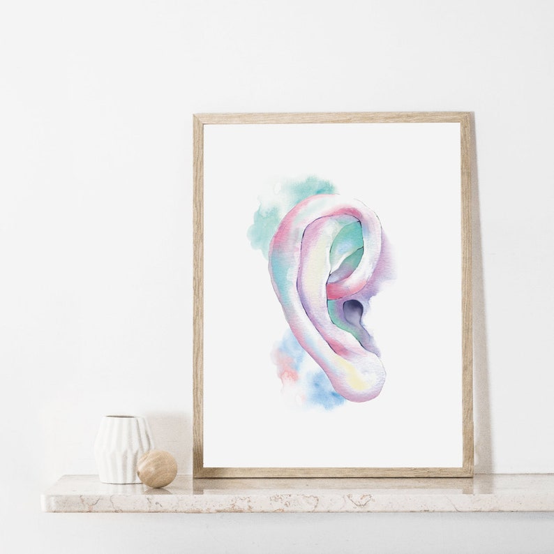 Ear Art Print Biology poster Otolaryngologist wall decor 5 | Etsy