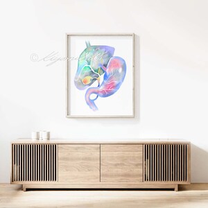 Feline Liver, Biliary Tract Anatomy Art Print, Veterinary Decor, Cat ...