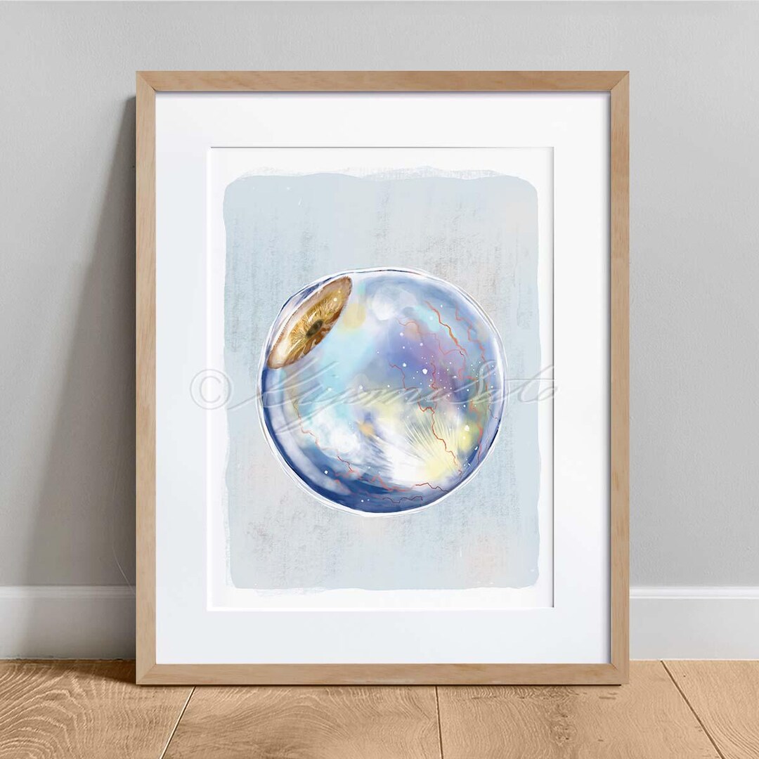 Eye Side View Art Poster, Optometry Science Art Print, Eye Doctor ...