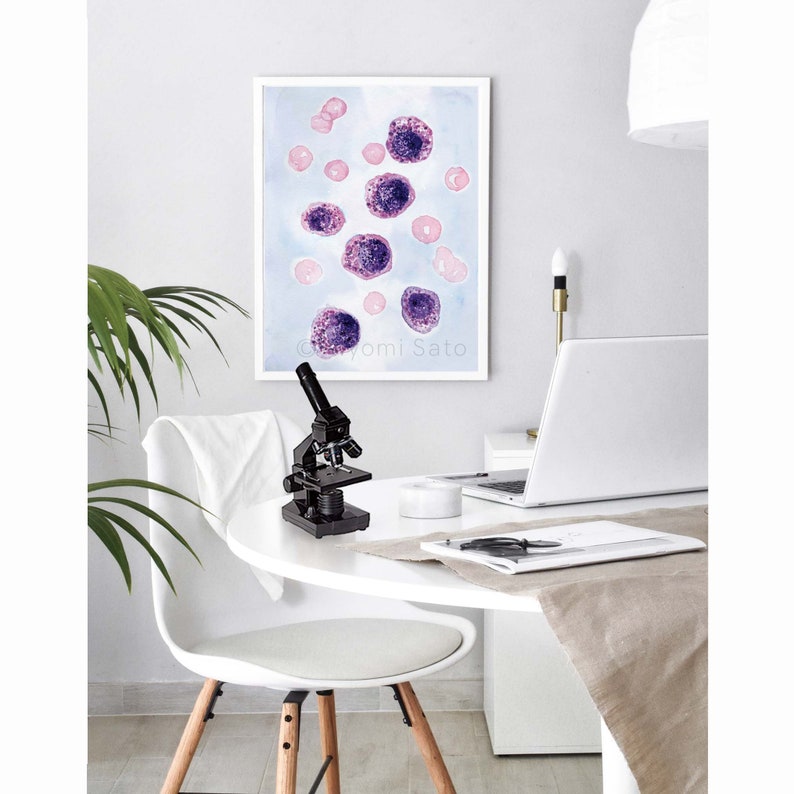 Mast Cell Watercolor Print, Blood Cells Biology Science Art Poster - Etsy