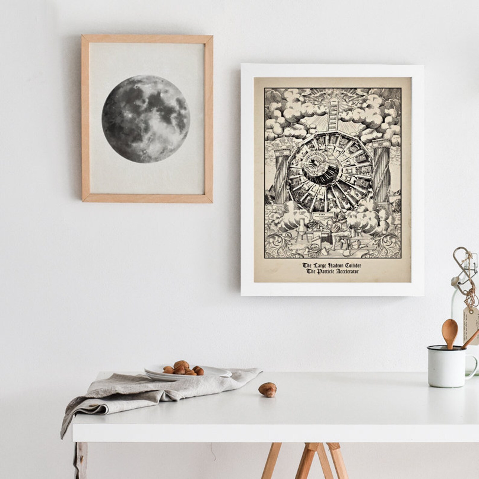 CERN Medieval Style Poster Print Cross Hatching Wall Decor - Etsy