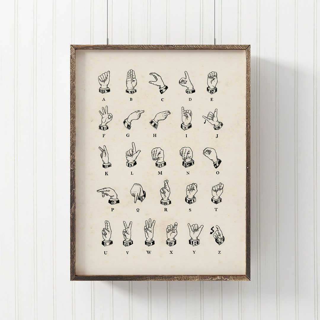 Sign Language Alphabet Art Poster - Etsy