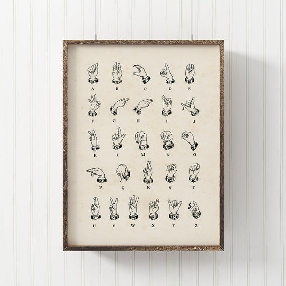 Sign Language Alphabet Art Poster - Etsy