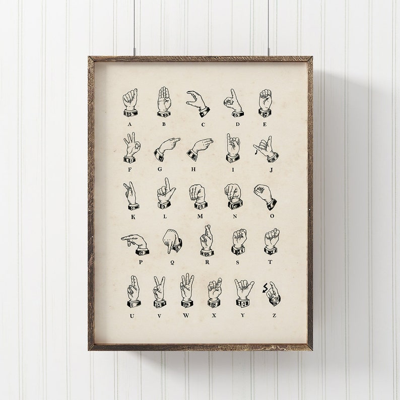 Sign Language Alphabet Art Poster - Etsy