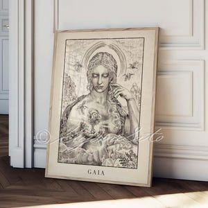Gaia, Greek Myth Art Poster, Mythology Illustration, Greek Myth Earth ...