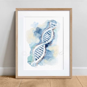 Set of 4 Genetics Posters, DNA, RNA, DNA Spiral, Chromosomes Science ...