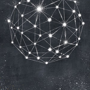 Starry Map Art, Galaxy Illustration Wall Decor - Etsy