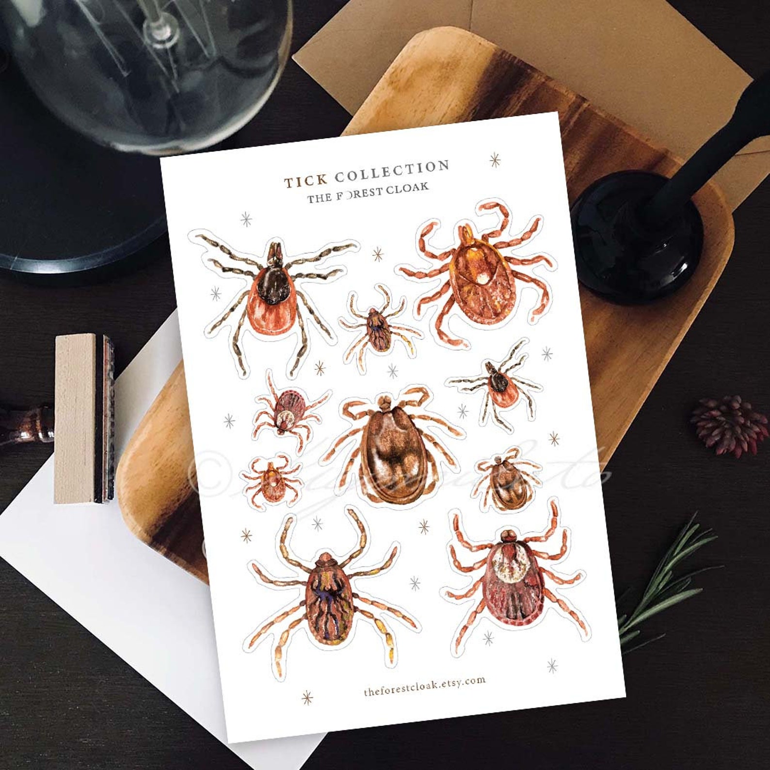 Tick Collection Sticker Sheet, Parasitology, Microbiology, Veterinary ...