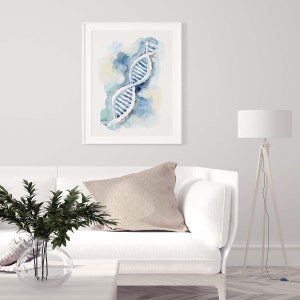 DNA Abstract Art Genetics Poster, Molecular Biology Print, Biochemistry ...