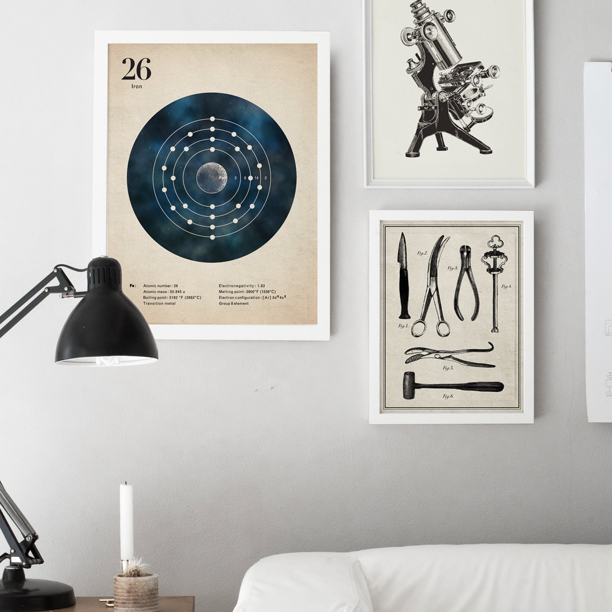 Iron Electron Shell Poster, Science Art, Print, Chemistry Wall Decor - Etsy