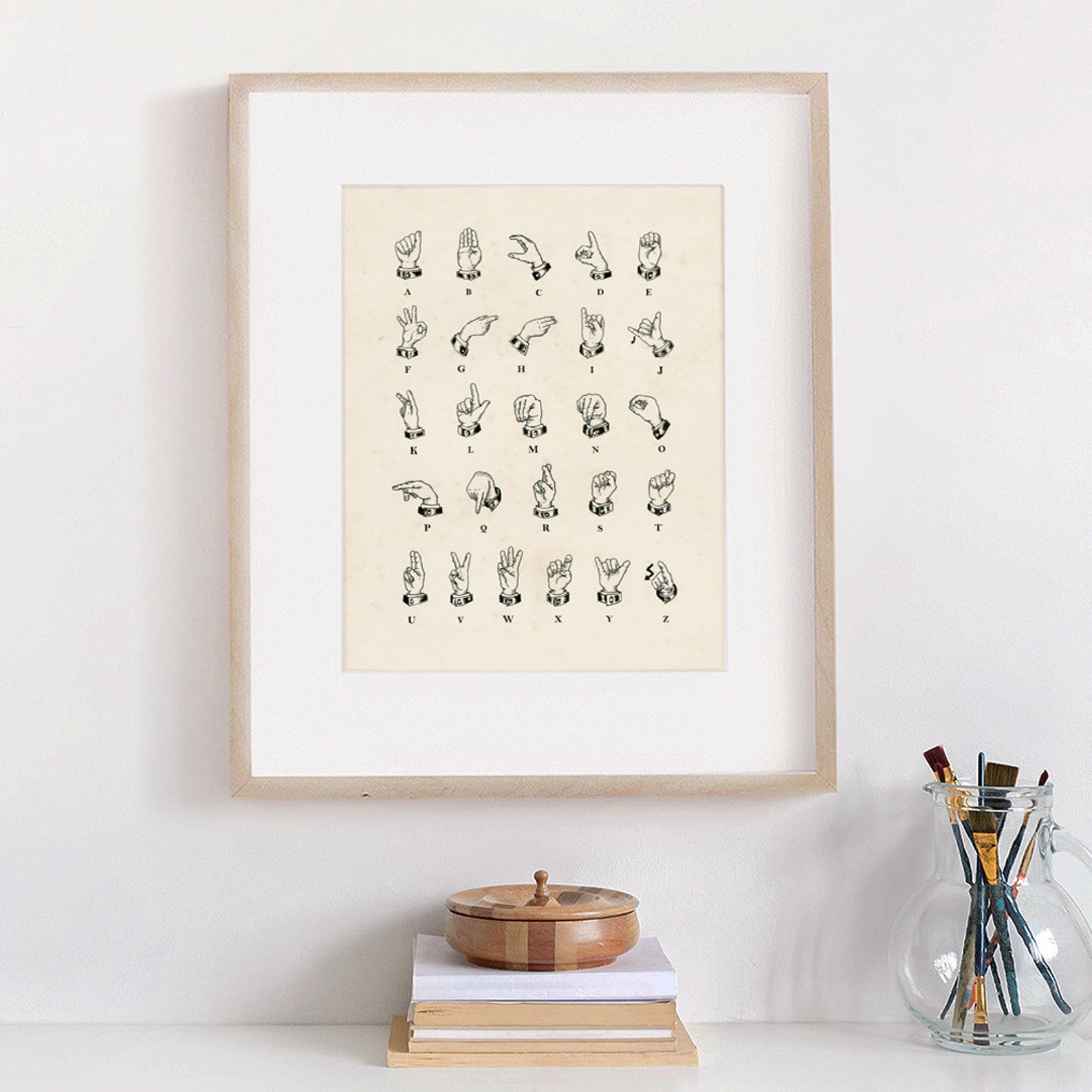 Sign Language Alphabet Art Poster - Etsy