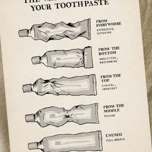 Toothpaste Bathroom Art Print Restroom Decor Poster - Etsy