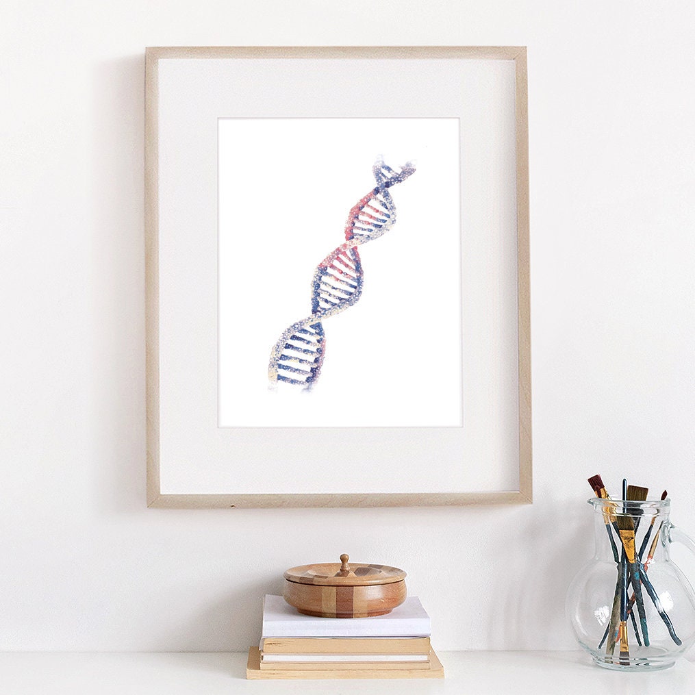 DNA Helix Science Art Biology Poster, Molecular Biology Print ...