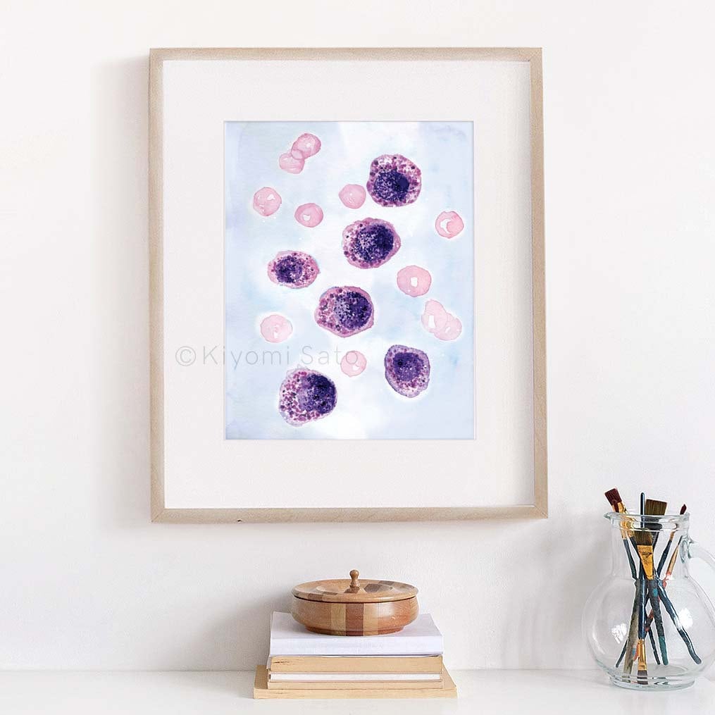 Mast Cell Watercolor Print, Blood Cells Biology Science Art Poster - Etsy