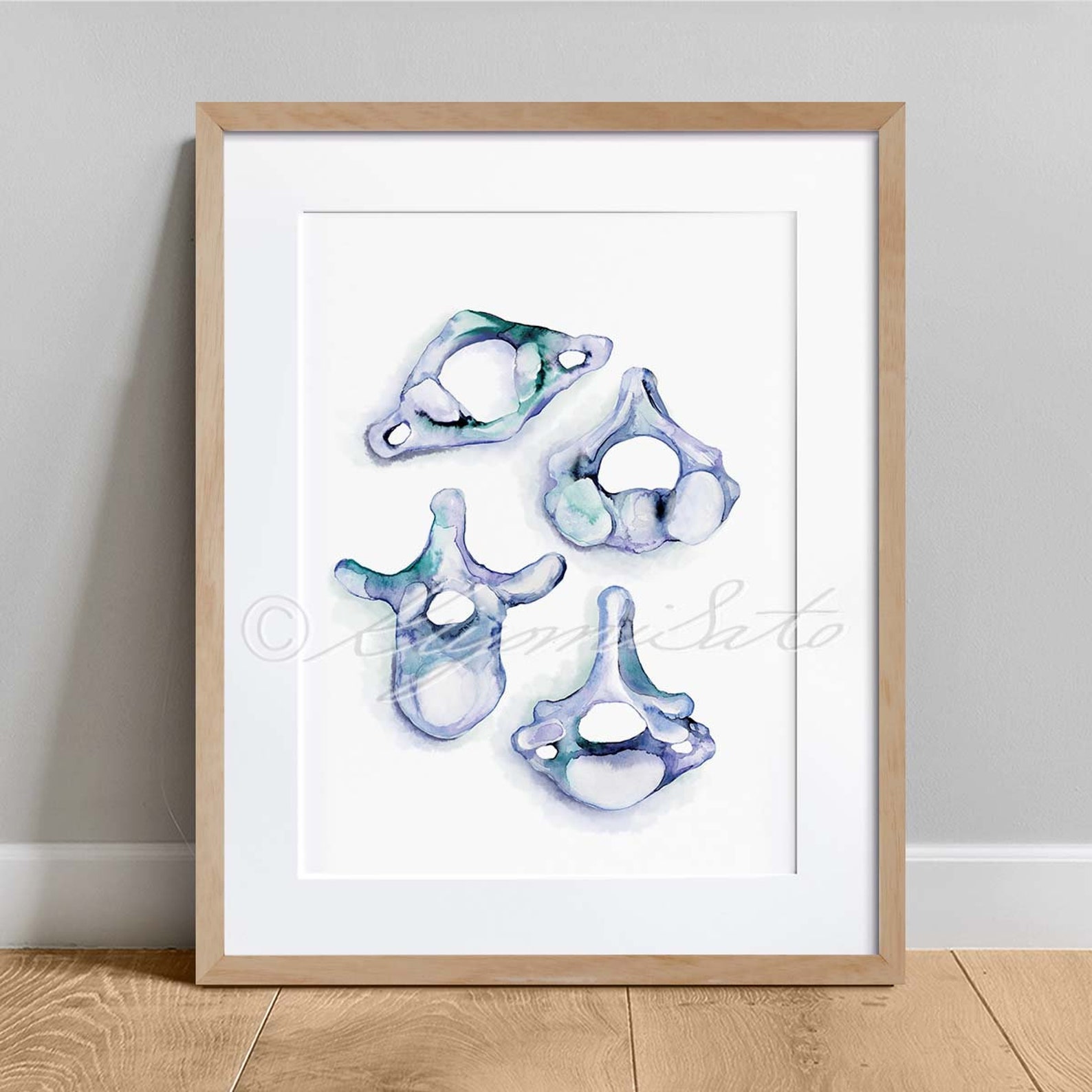 Vertebrae Collection Blue Abstract Art, Orthopedics Art, Science Art ...