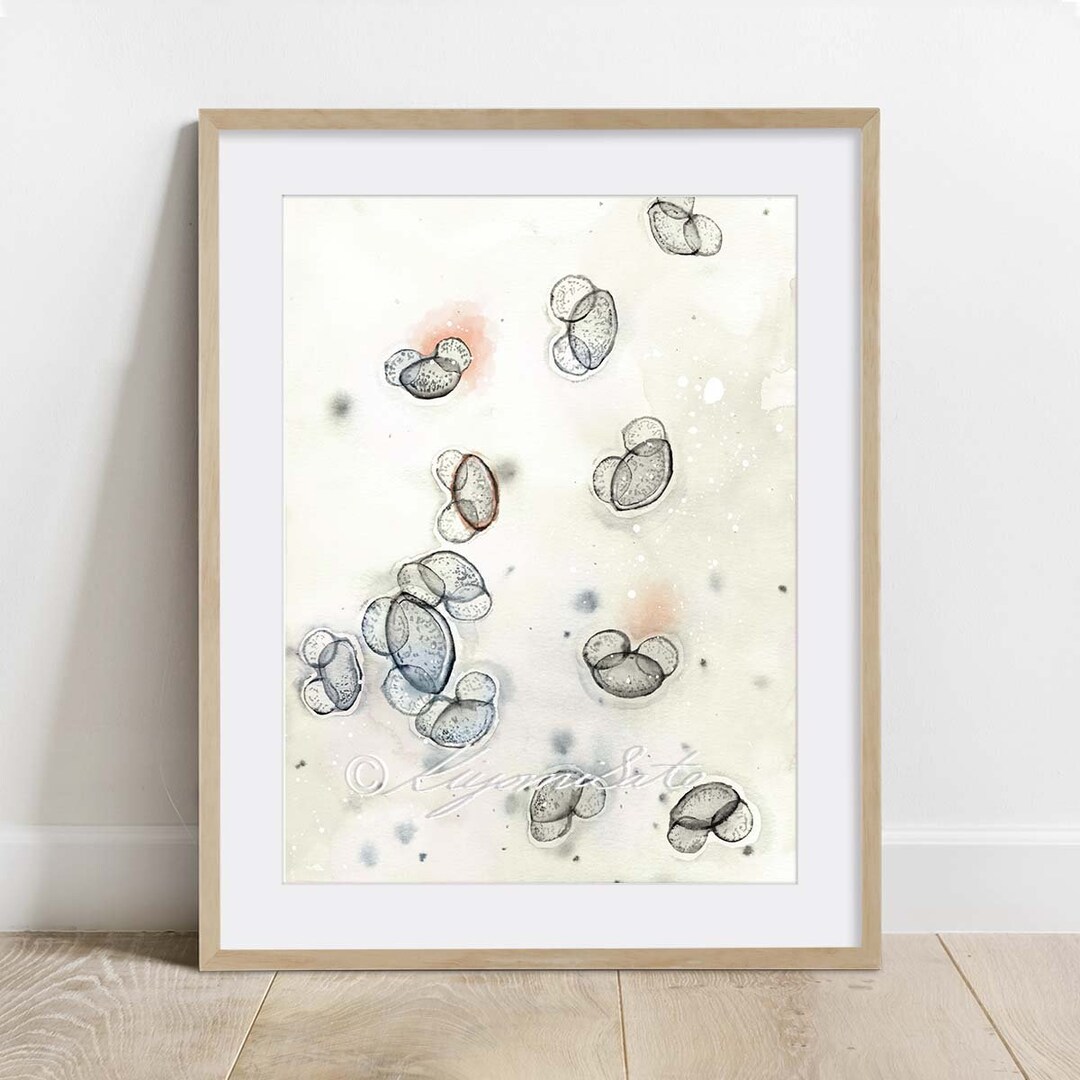 Pine Pollen Science Art Print, Palynology Art, Microbiology Wall Decor ...