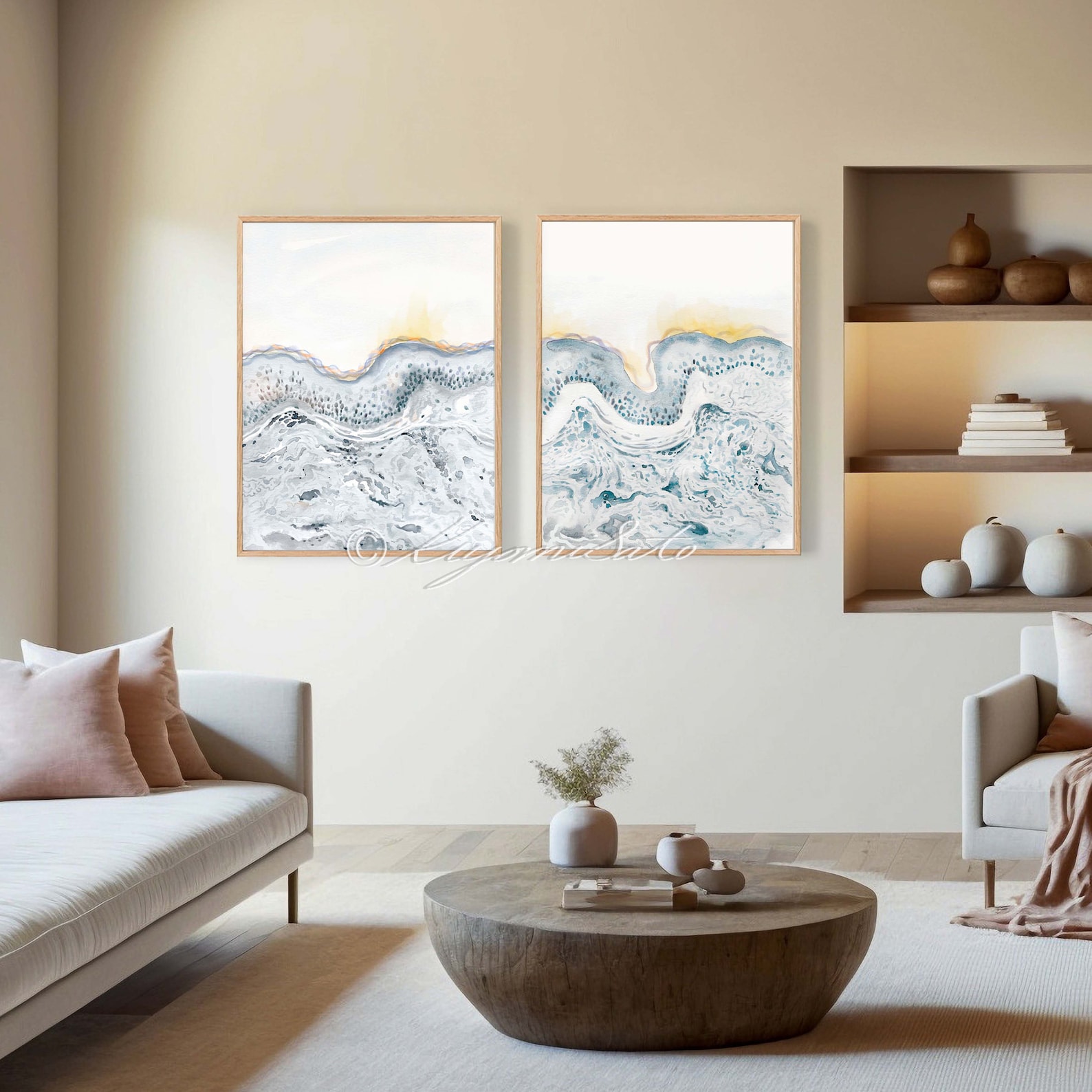 Dermatology Art Set of 2, Watercolor Epidermis Art Poster, Histology ...
