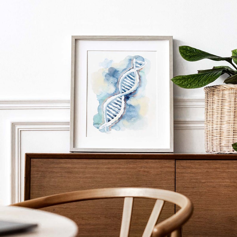 DNA Abstract Art Genetics Poster, Molecular Biology Print, Biochemistry ...