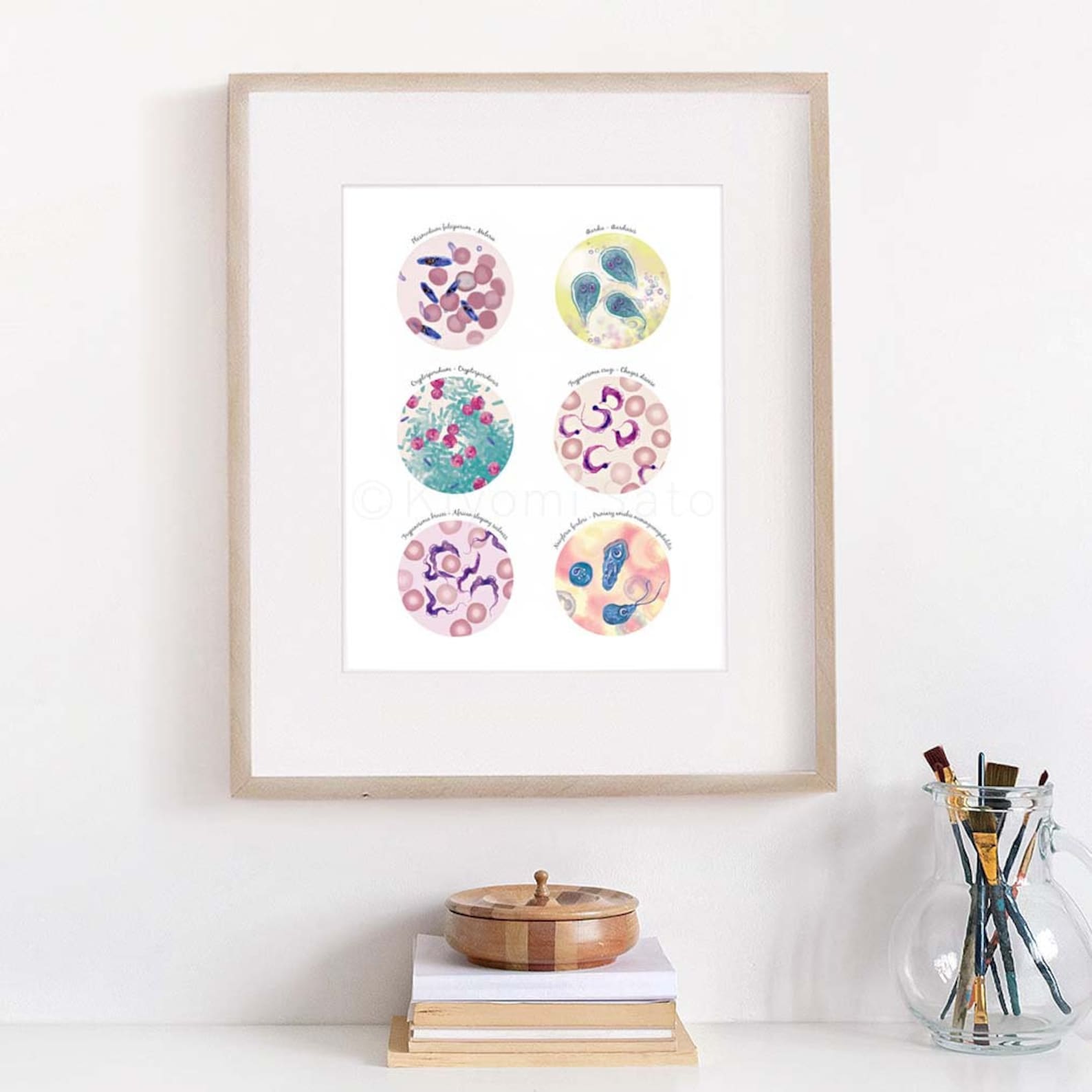 Parasitic Disease Collection, Science Art Poster, Microbiology Print ...
