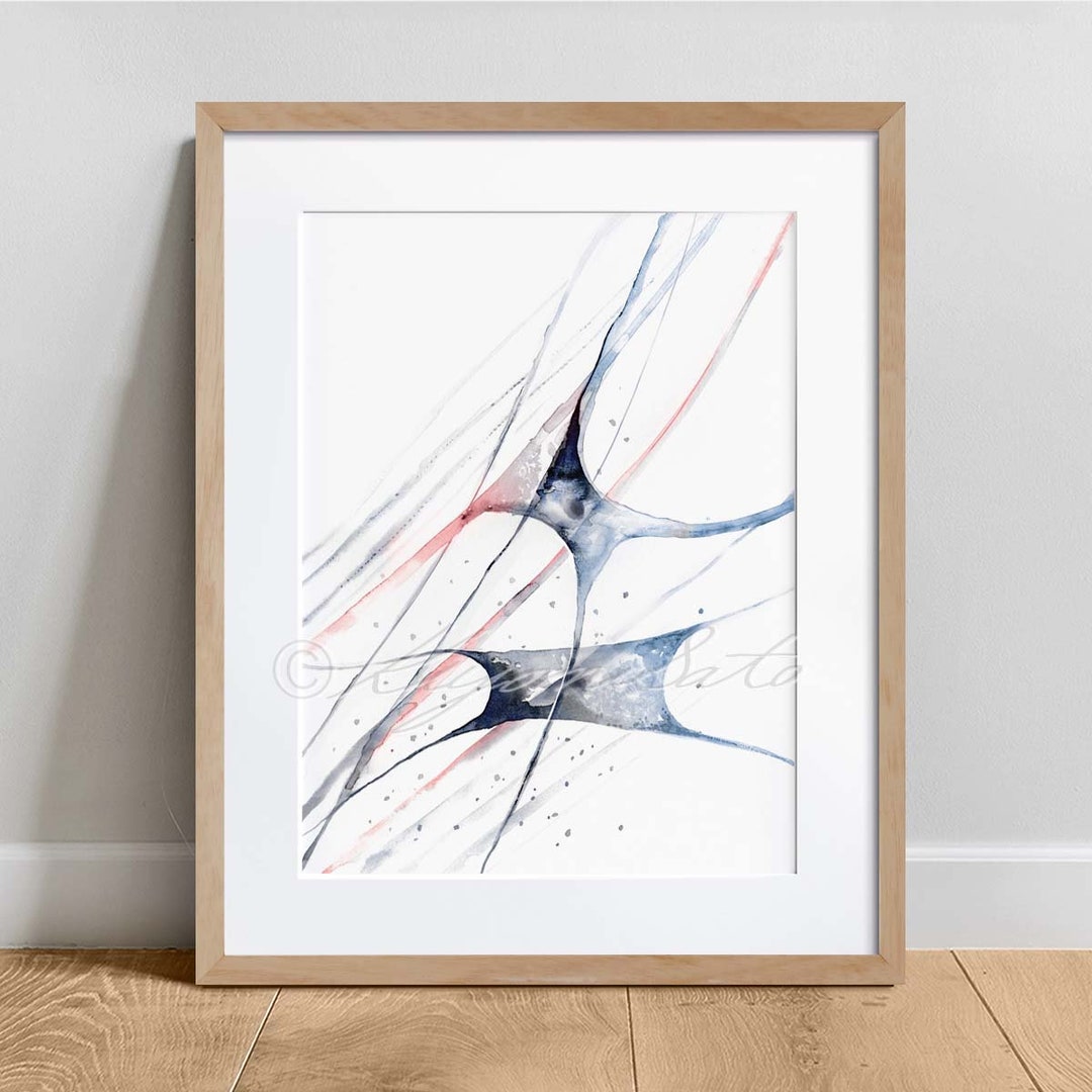 Nervous Tissue Histology Art Print, Neural Tissue Art Poster, Anatomy ...