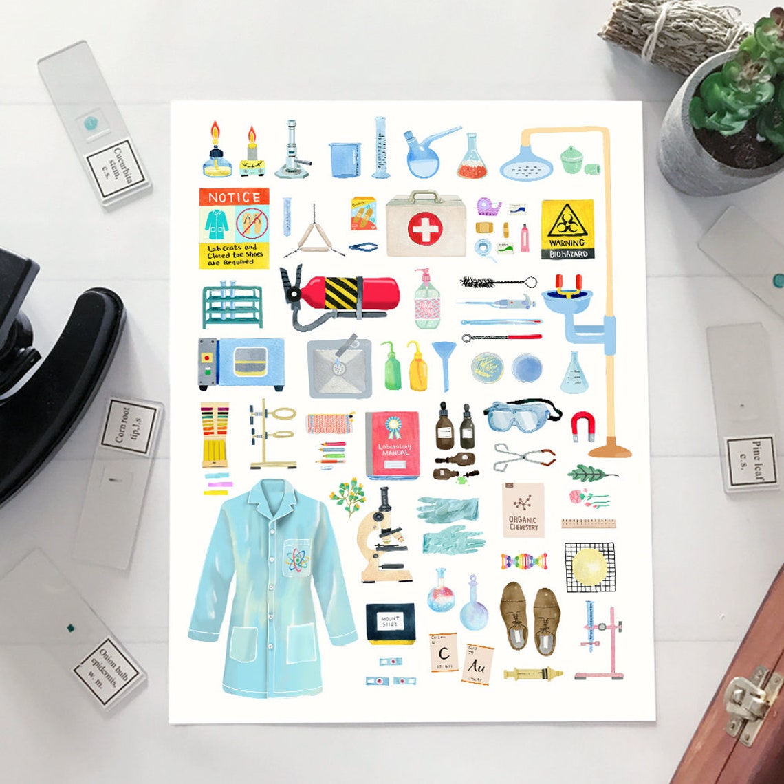 Things in the Science Lab Poster print Geek wall art decor | Etsy