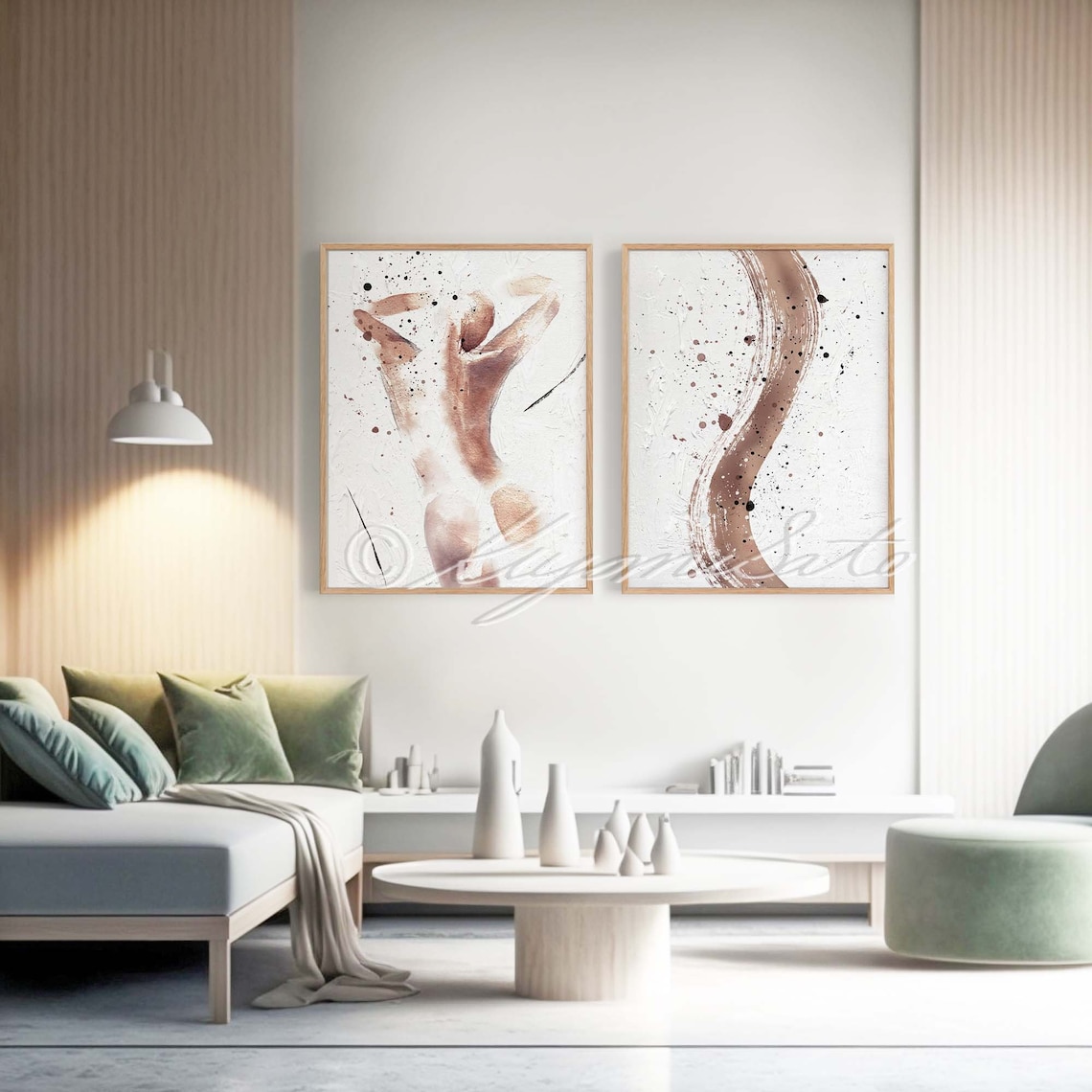 Abstract Human Body Forms Art Set of 2 Art Prints, Human Body Art ...