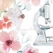 Microscope and Flower Art Print, Microbiology Wall Decor, Biology Art ...