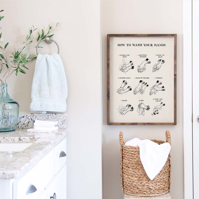 Hand Washing Instruction How to Wash Your Hands Vintage | Etsy