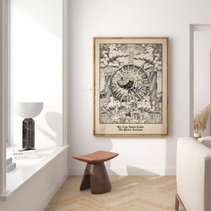 CERN Medieval Style Poster, Print, Cross Hatching Wall Decor, Physics ...