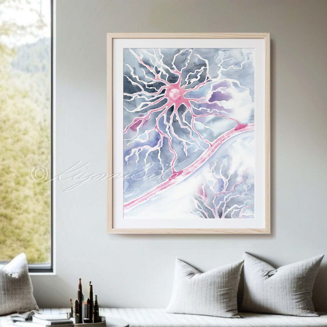 Astrocyte, Glial Cell Art Biology Poster, Science Art Print, Nervous ...